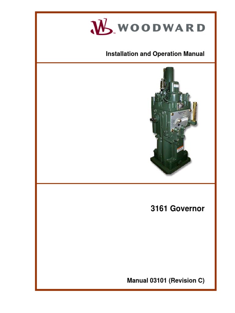 Installation and Operation Manual: 3161 Governor | PDF | Valve | Piston