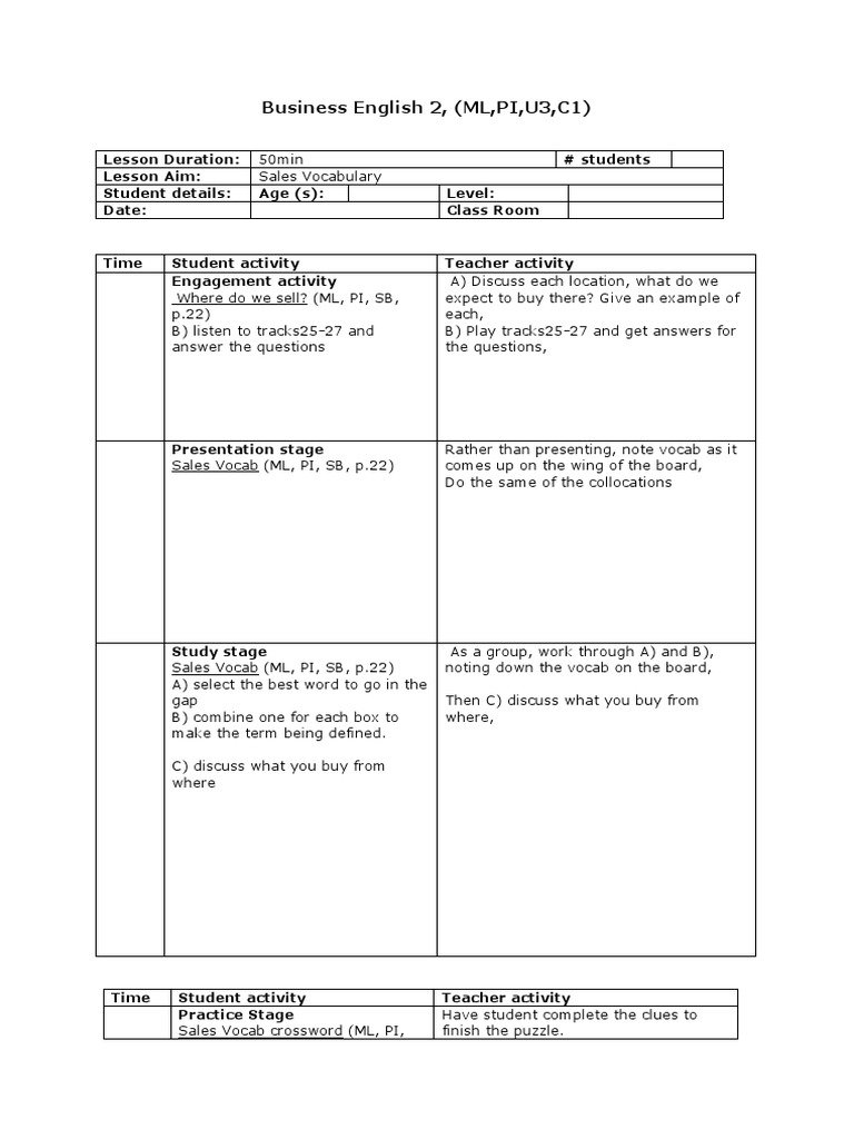 Business English 2, (ML, PI, U3, C1) | PDF | Foreign Language Studies