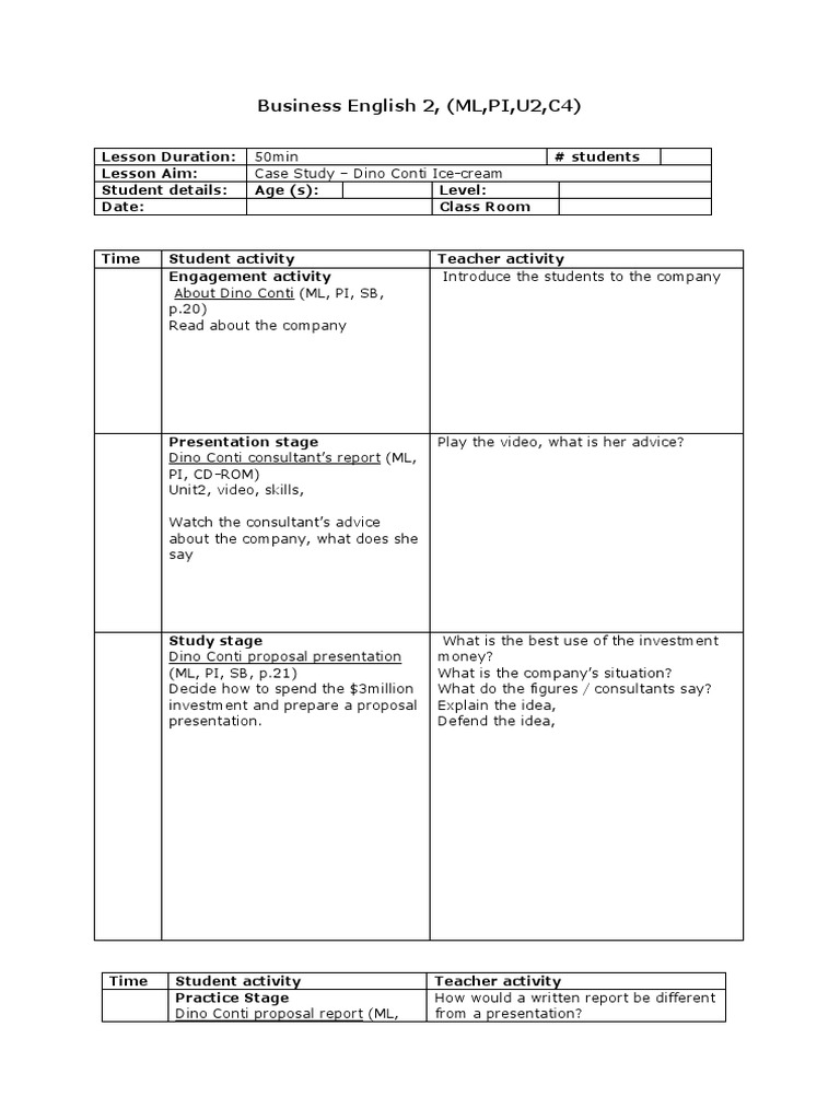 Dino Conti Ice-Cream Case Study Lesson | PDF | Business