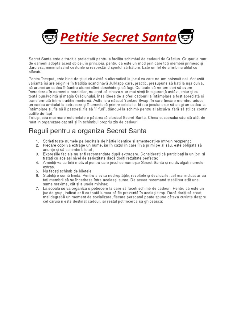 Reguli Secret Santa | PDF