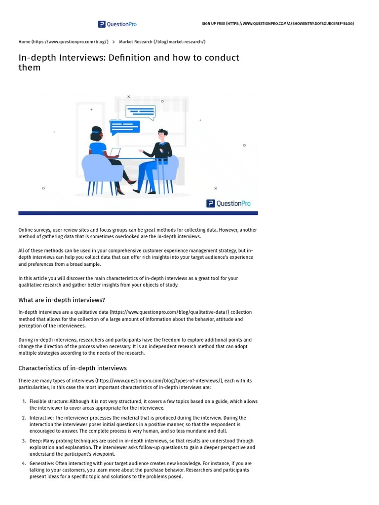 In-Depth Interviews: Definition & Benefits | PDF | Interview | Target ...