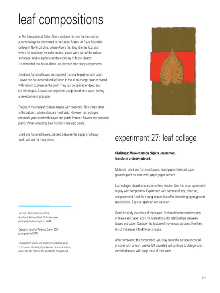 Playing With Color - Leaf Collage | PDF | Leaf | Collage