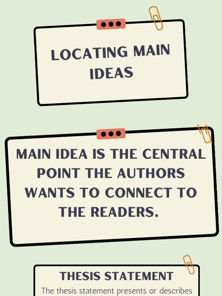 Locating Main Ideas | PDF | Thesis | Tsunami