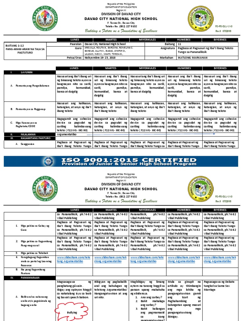 Dll-Week C-Pagbasa | PDF