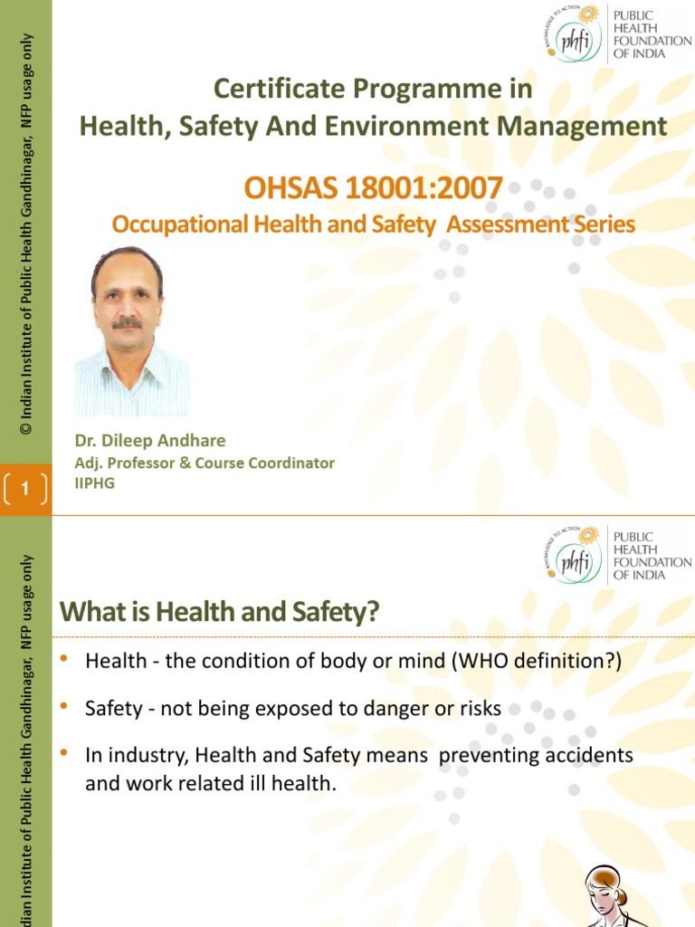 L18 OHSAS 18001 Dr. Dileep Andhare | PDF | Risk | Audit