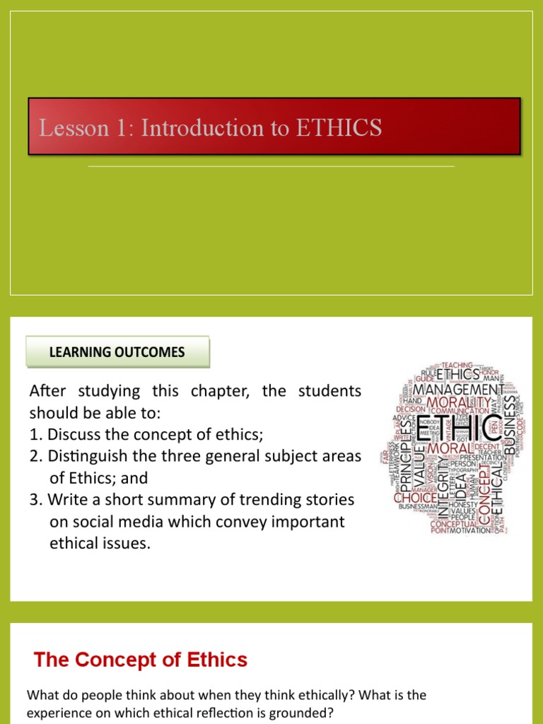 Introduction To Ethics | PDF