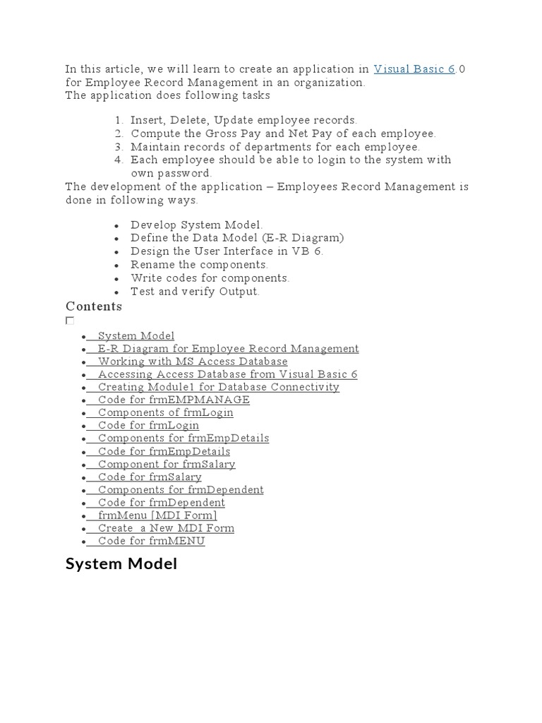 Employee Management Pdf Databases Microsoft Access