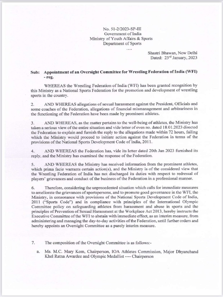 WFI Oversight Committee Statement | PDF