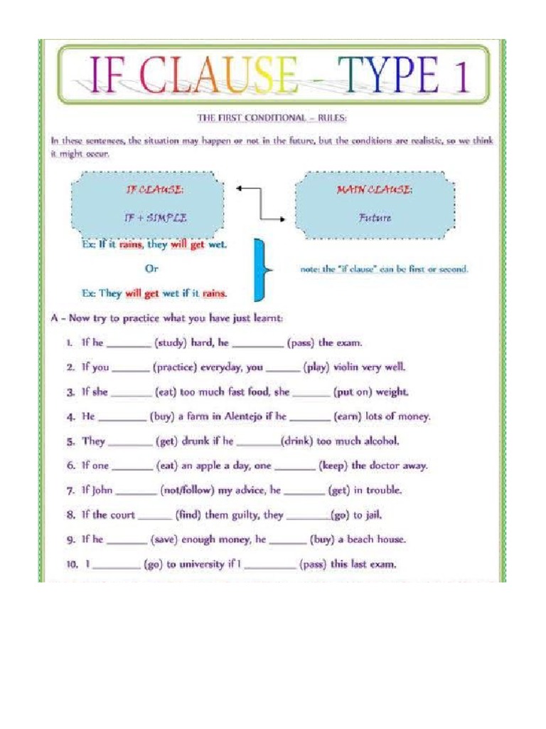 Conditional Sentence Type 1 2 | PDF