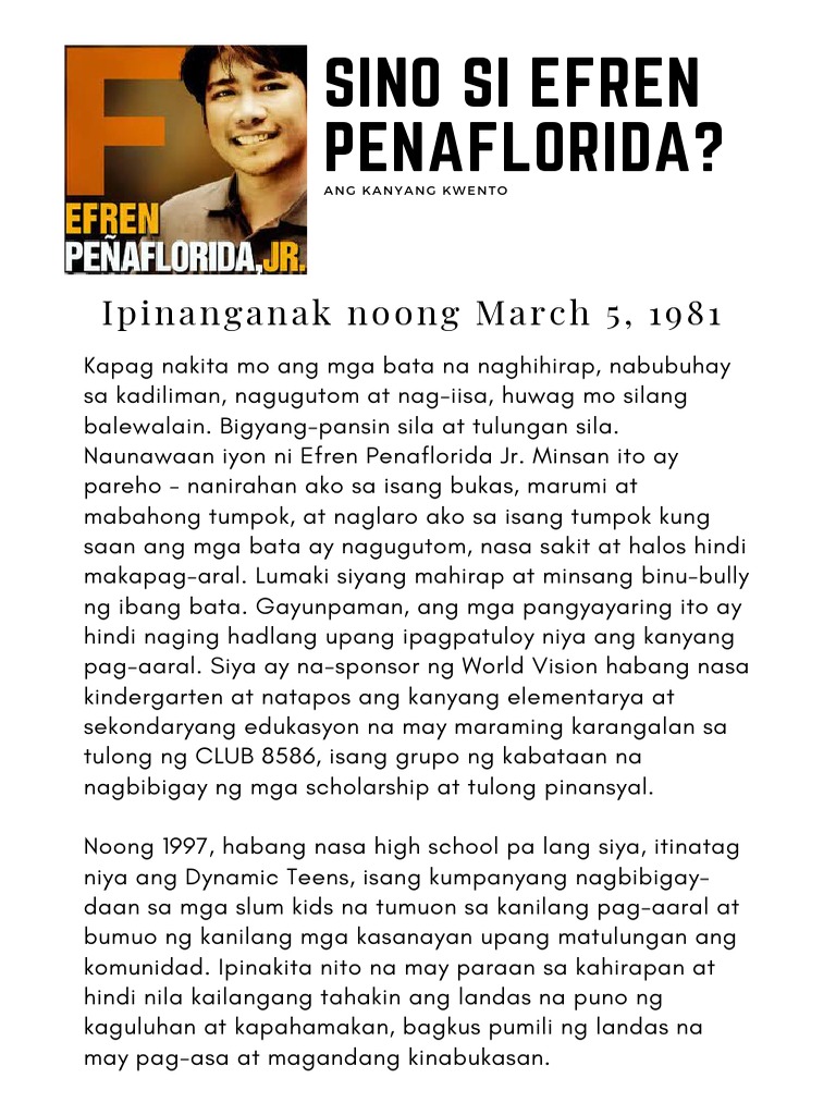Sino Si Efren Penaflorida | PDF