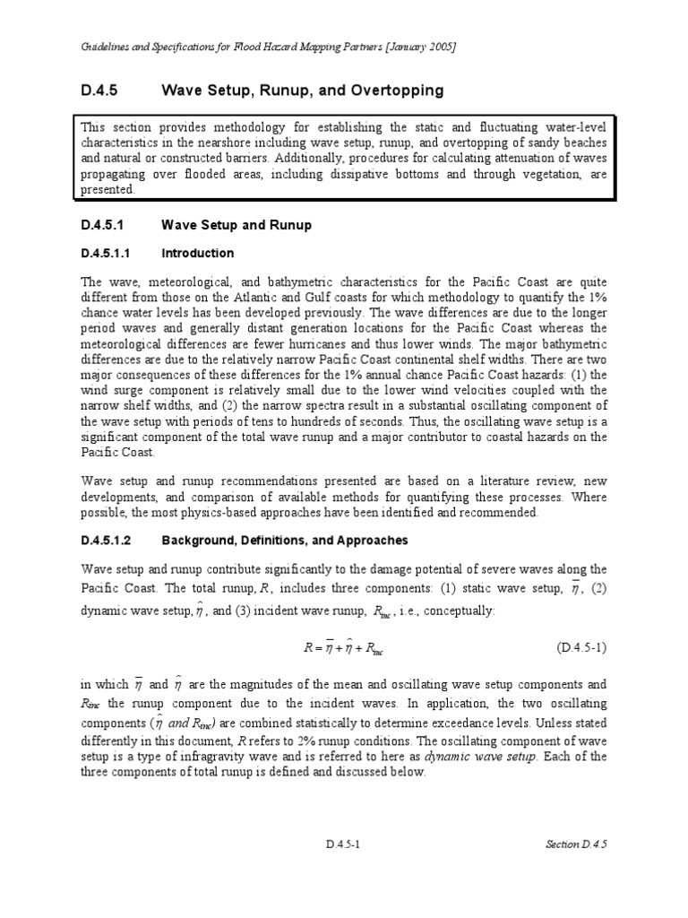 D.4.5.1 Wave Setup and Runup | PDF | Spectral Density | Waves