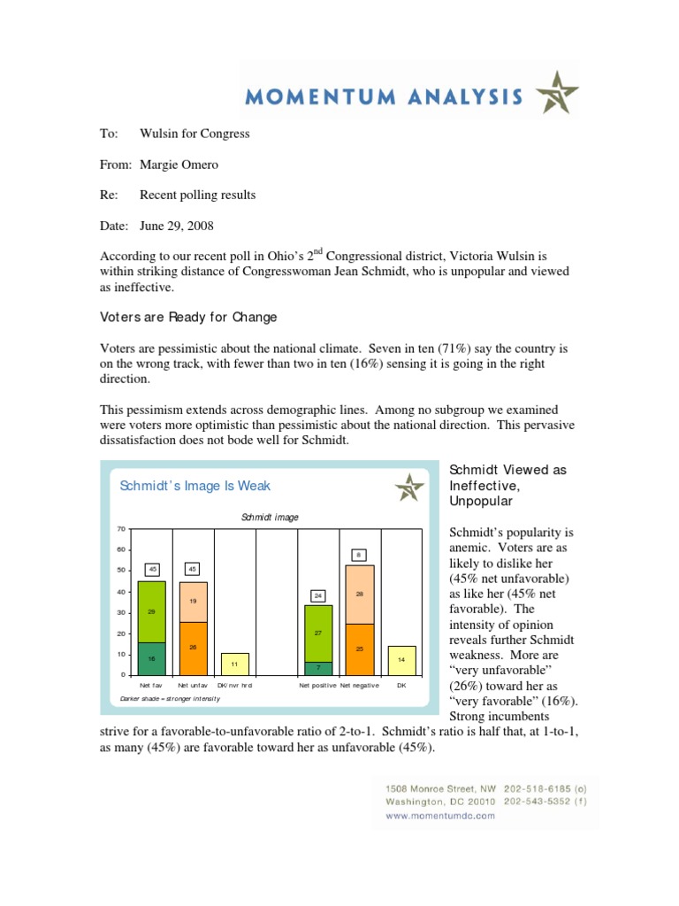 Ohio Poll: Wulsin vs. Schmidt Insights | PDF | Democratic Party (United ...