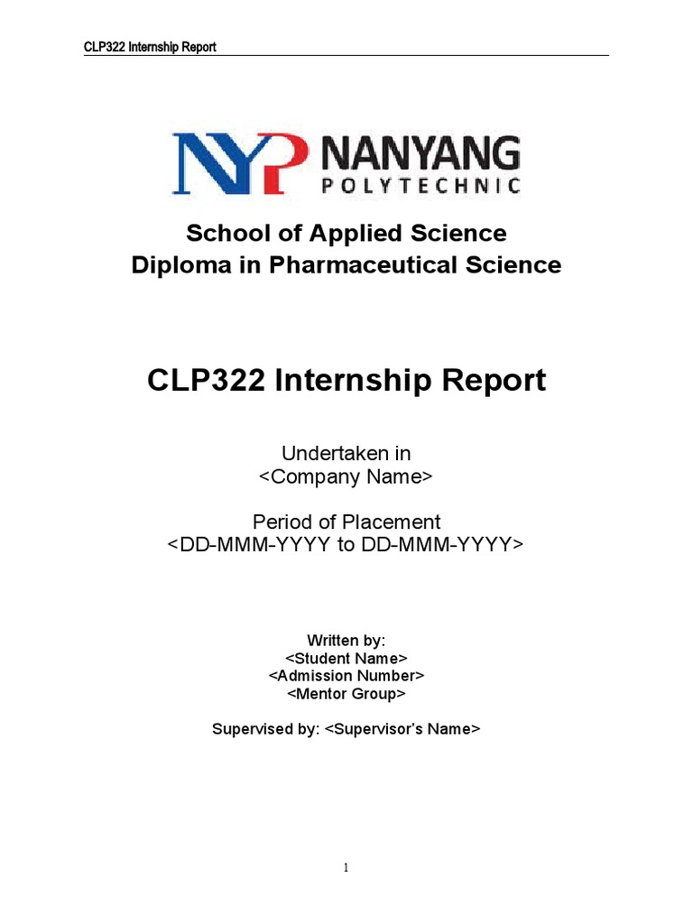 Internship Report Template - DPS | PDF | Internship | Job Hunting