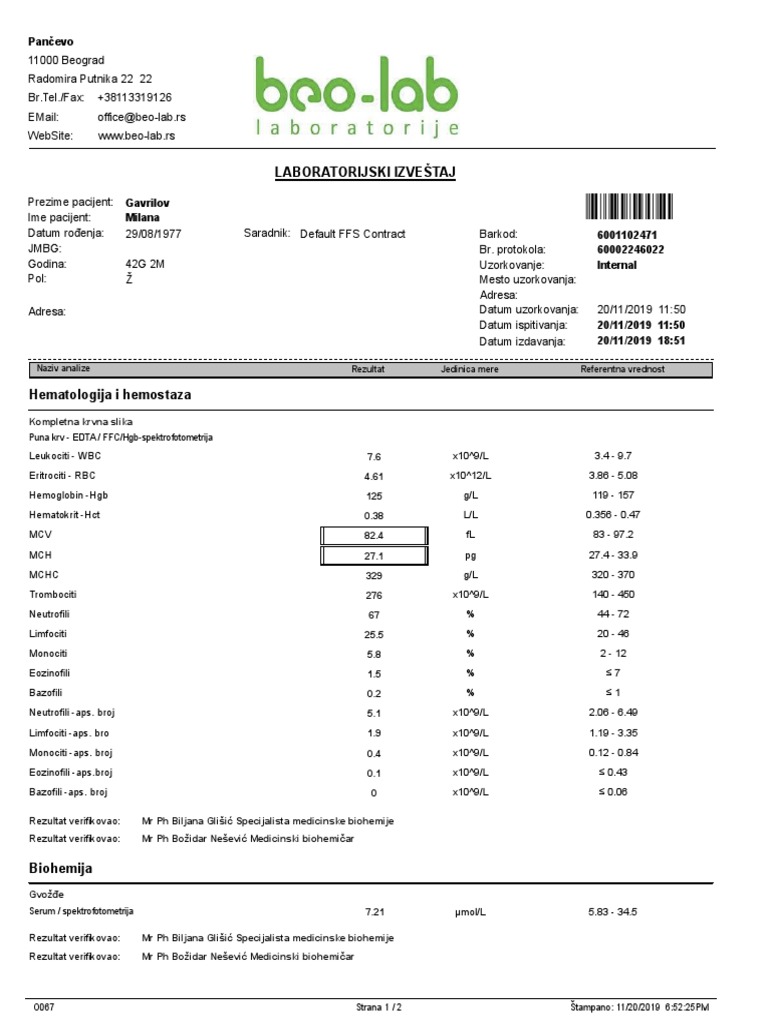 (Fujjqvetil) : Laboratorijski Izveštaj | PDF