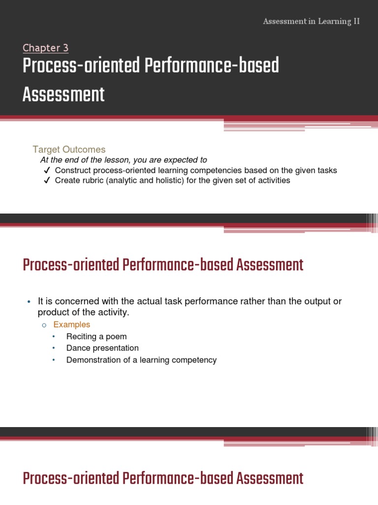 Process Oriented Performance Based Assessment Pdf Rubric Academic Cognitive Science