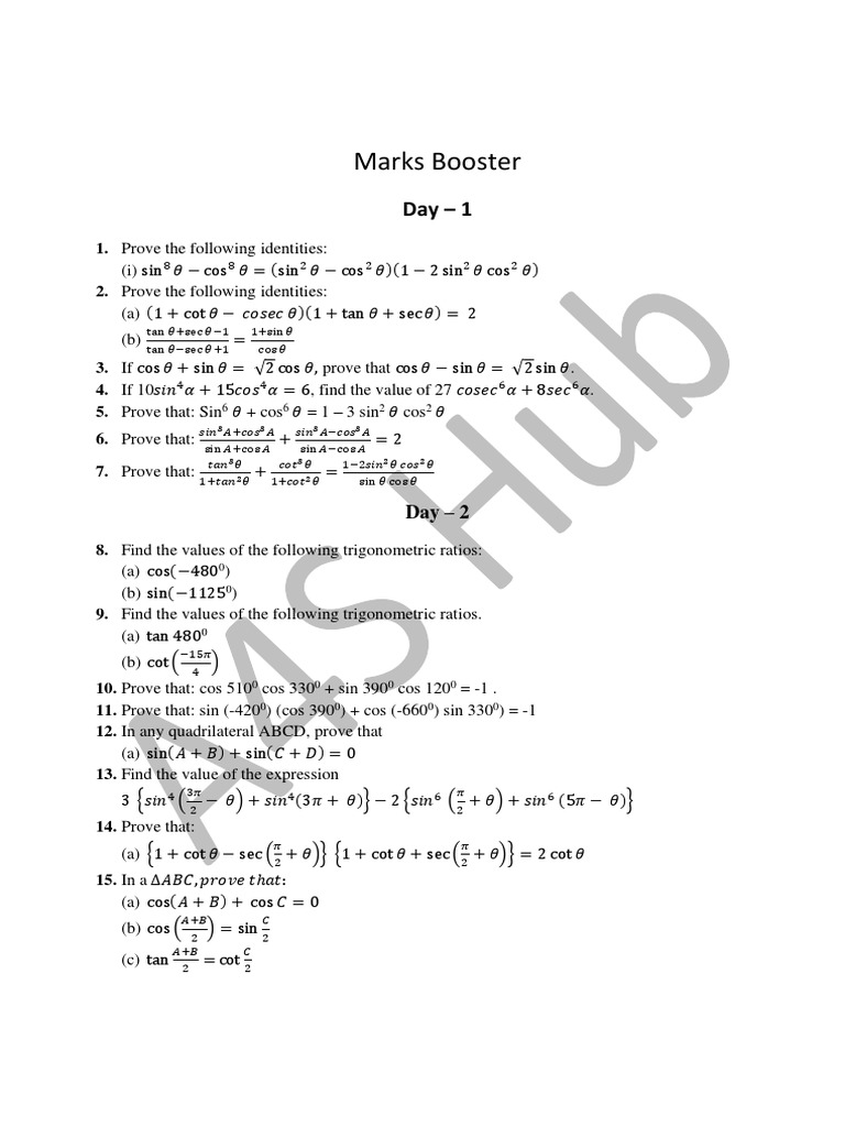 3.trgonometric Functions | PDF | Trigonometric Functions | Angle