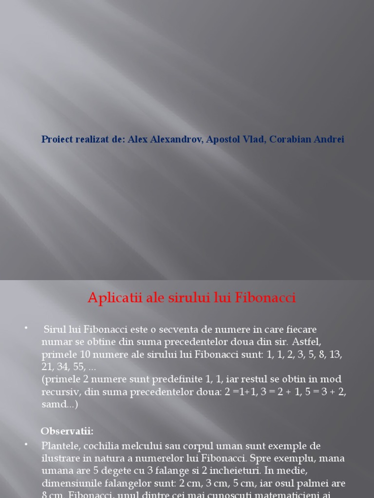 Proiect Fibonacci | PDF
