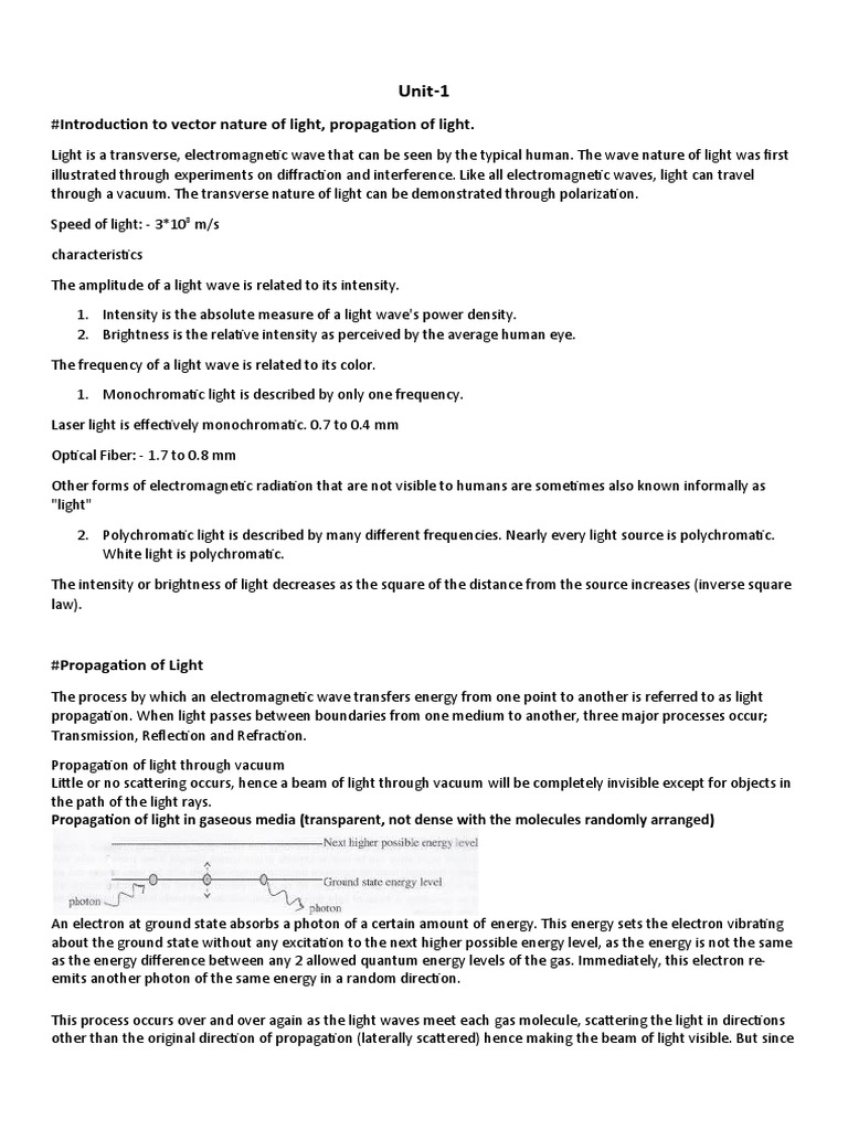 Foc Notes | PDF | Light | Optical Fiber
