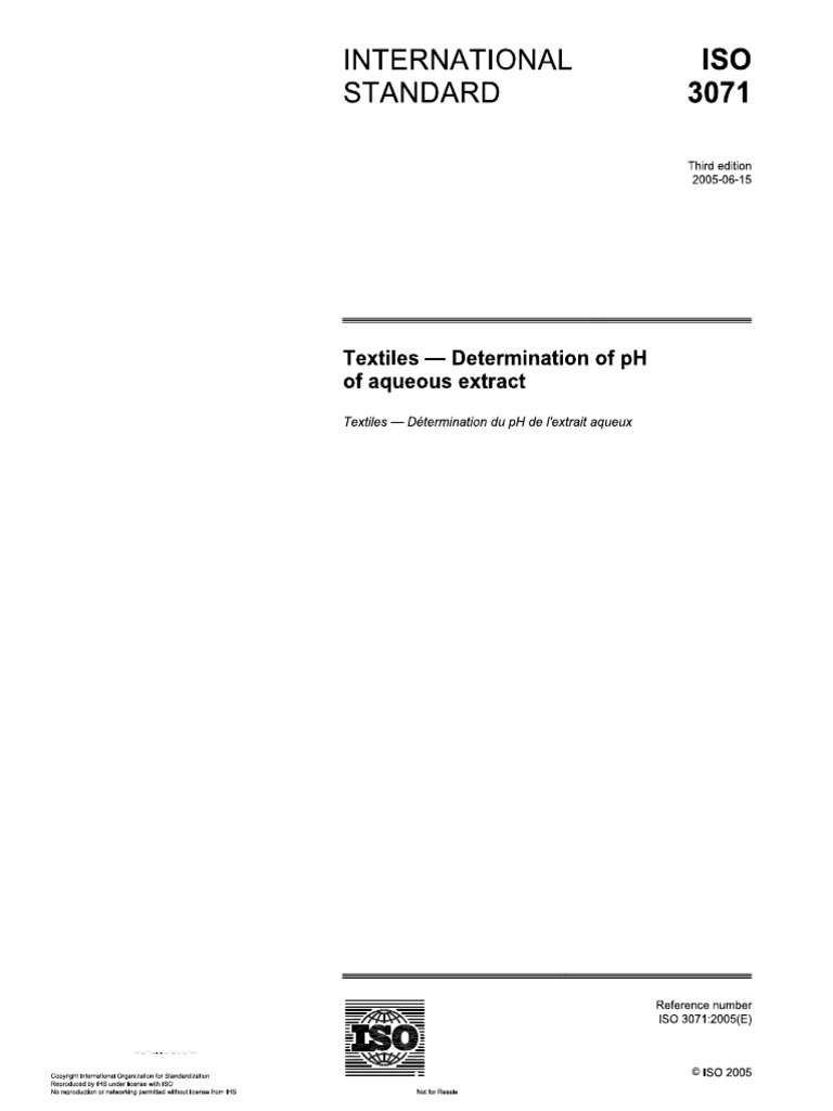 Iso 3071 - PH Test Method | PDF