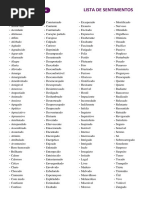 Lista de Emoções e Sentimentos | PDF | Emoções | Experiência subjetiva