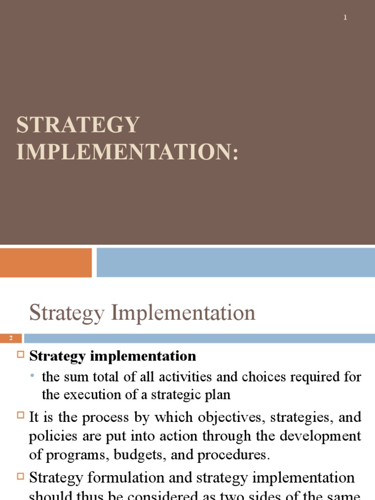Chapter Four - Strategy Implementation | PDF | Strategic Management ...