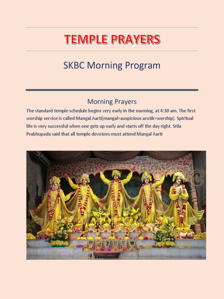 Temple Morning Prayers-4 | PDF | Krishna | Hinduism