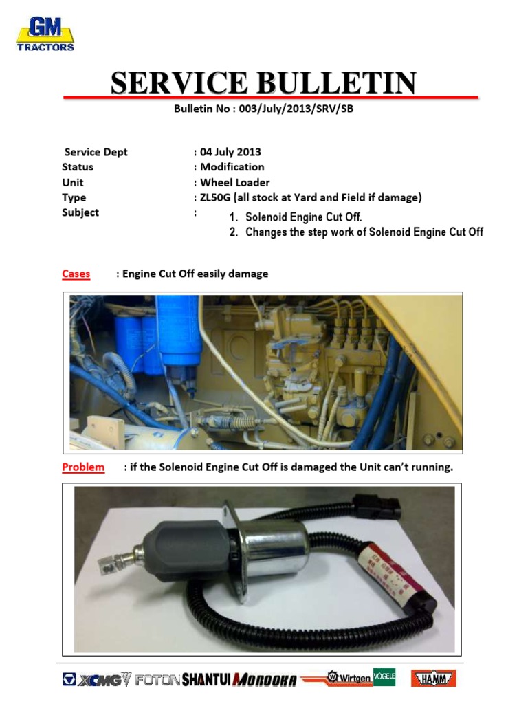 Modify Solenoid Engine Cut Off Wheel Loader | PDF | Electrical Components | Equipment