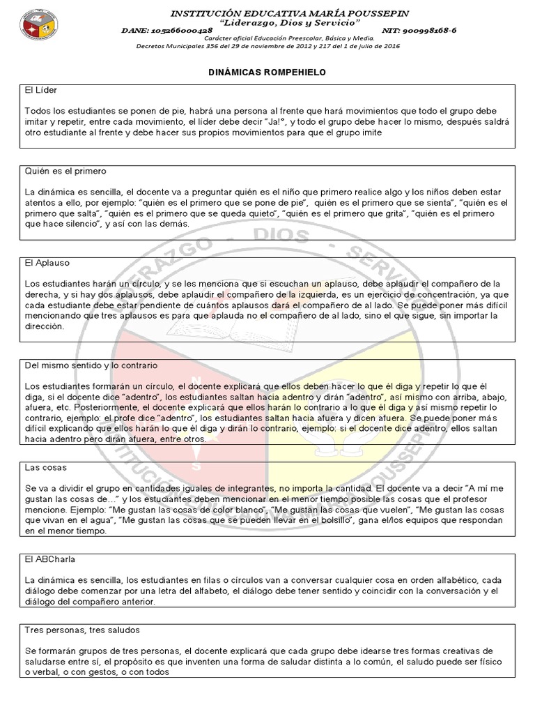 Dinámicas Rompehielo Pdf