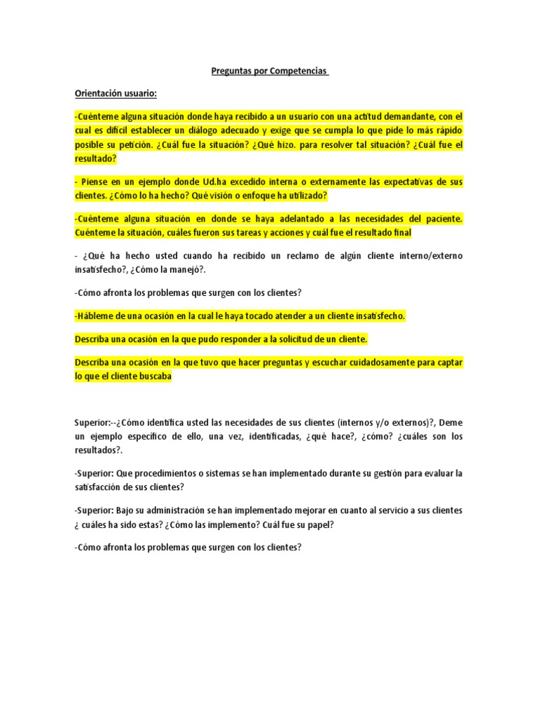 Preguntas Por Cada Competencia | PDF | Toma de decisiones