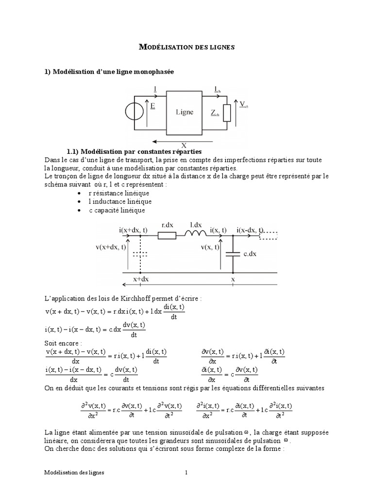 Chapitre VI - Modélisation Des Lignes | Download Free PDF | Câble coaxial | Transport d'énergie ...