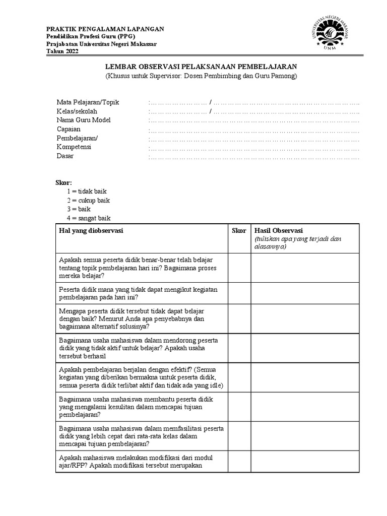 Observing and Evaluating a Teacher Candidate's Lesson Plan and ...