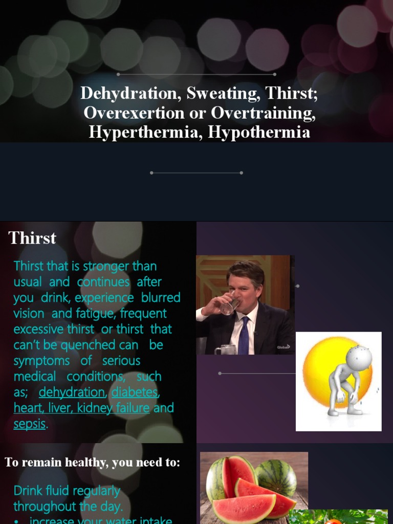 Dehydration, Sweating, Thirst | PDF