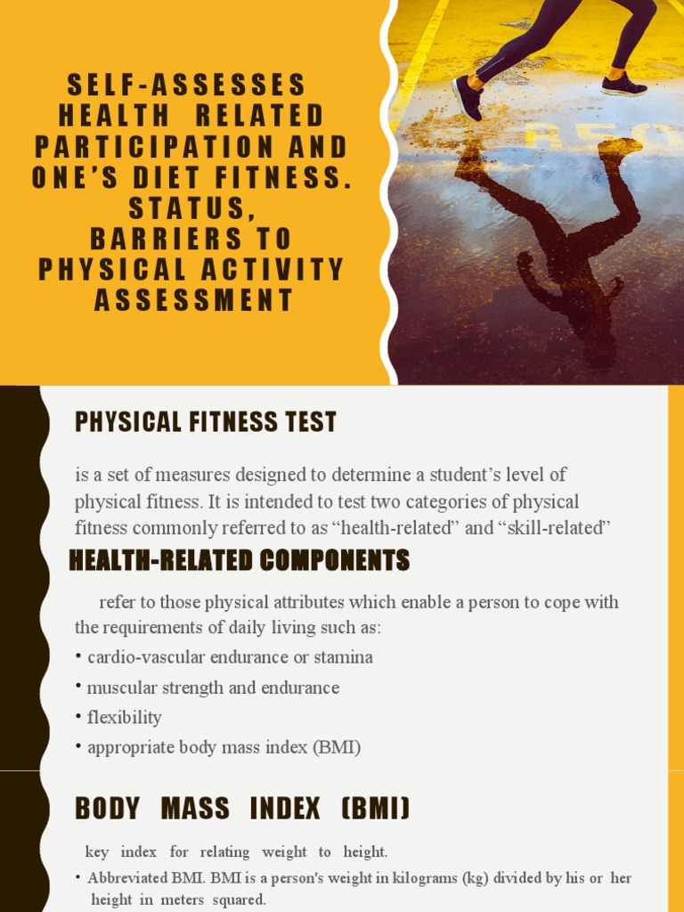 Lesson 3 SELF-ASSESSES HEALTH RELATED PARTICIPATION AND ONE'S DIET ...