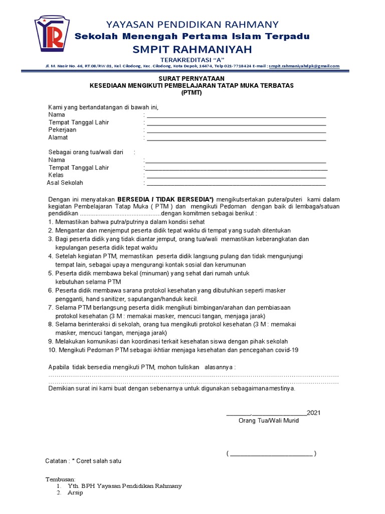 Surat Izin OTM PTMT | PDF