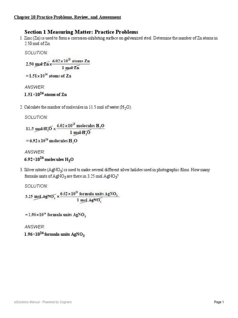 Chapter - 10 - THE MOLE-Practice - Problems - Review - and - Assessment ...