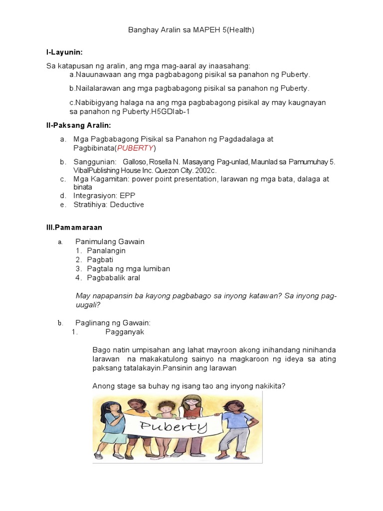 Banghay Aralin Sa MAPEH 5 | PDF