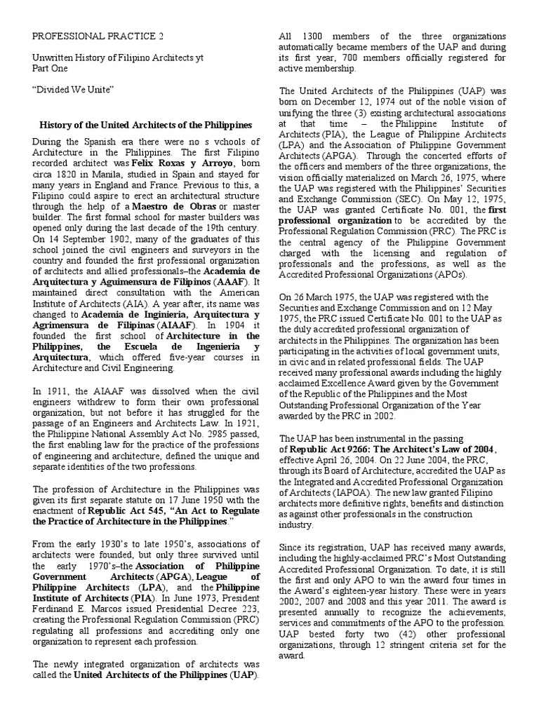 Prof Prac | PDF | Architect | Philippines
