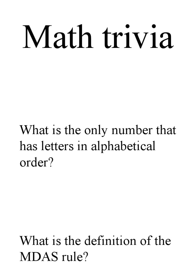 Math Trivia | PDF