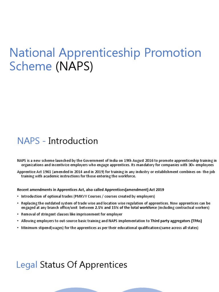 NAPS Vidya Vahini TPA Deck | PDF | Apprenticeship | Employment