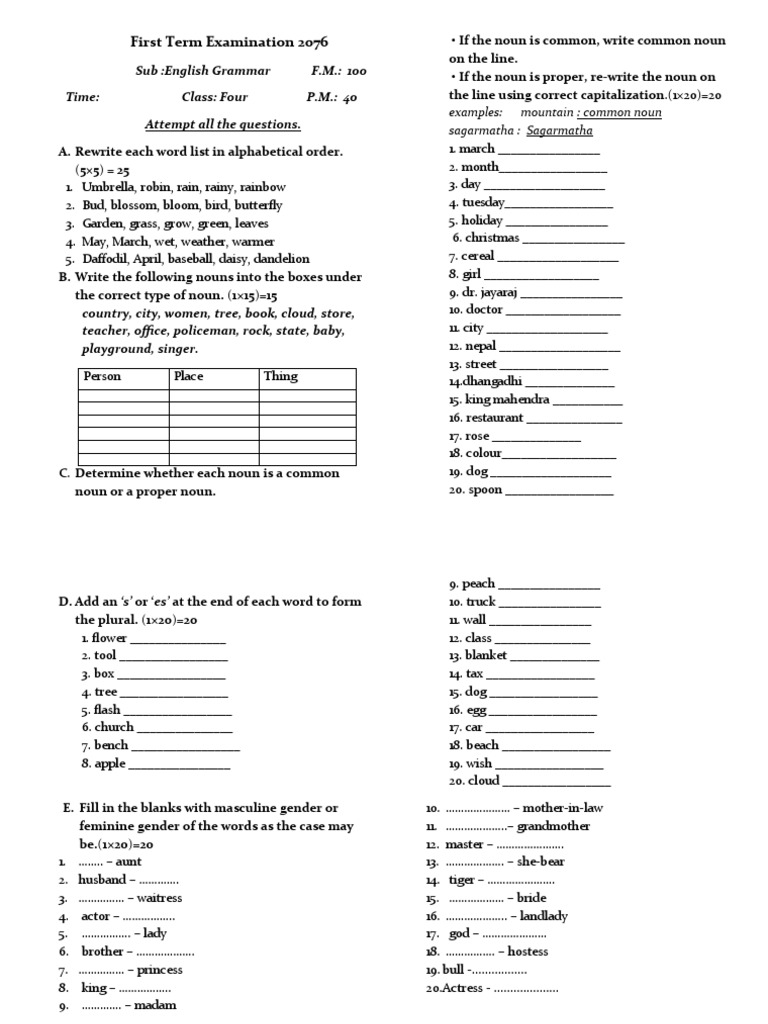 Class Four Grammer | PDF | Linguistics | Linguistic Morphology