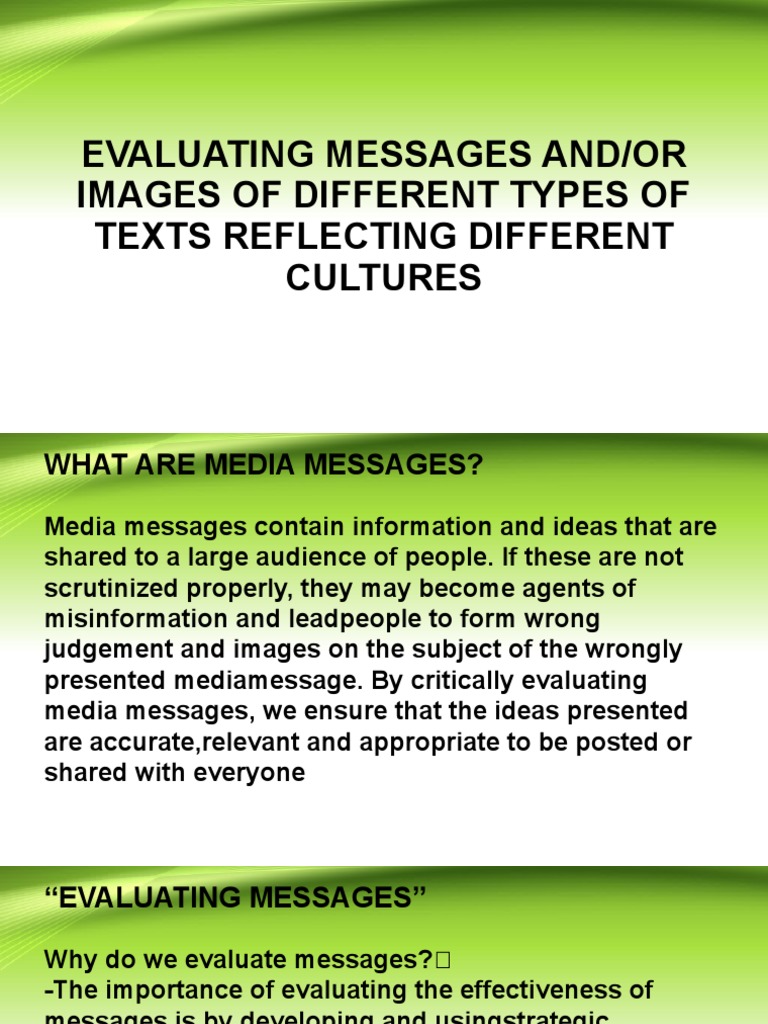 Evaluating Messages | PDF | Narrative | Bias