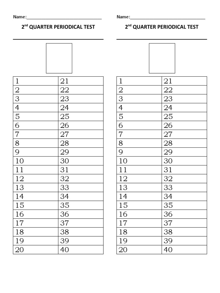 2nd Quarter Periodical Test Template | PDF