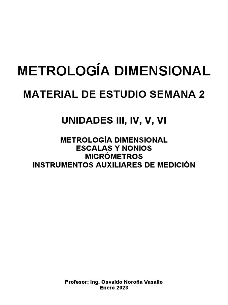 Metrología Dimensional - Material de Estudio-Semana 2-Unidades Iii, Iv, V y Vi | Descargar ...