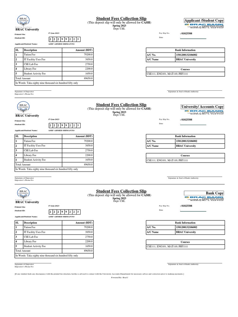 Advising Payslip 22299223 Asef Ahmed Shimanto | PDF | Deposit Account | Business