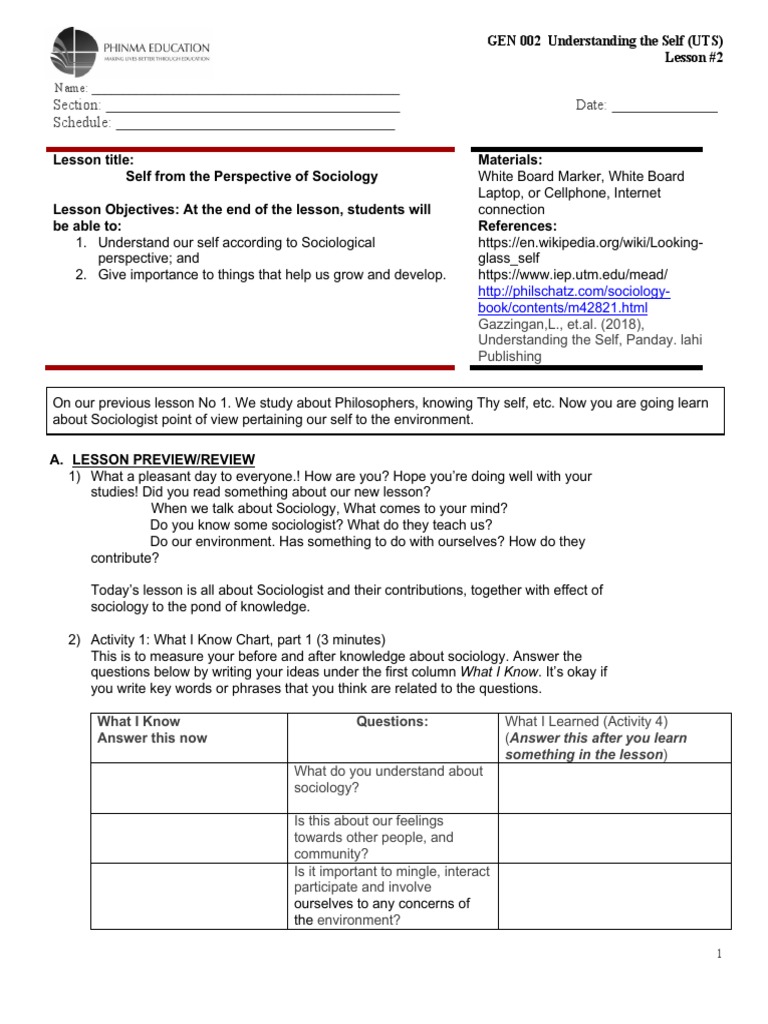 Gen 002 Lesson 2 | PDF | Psychology | Psychological Concepts