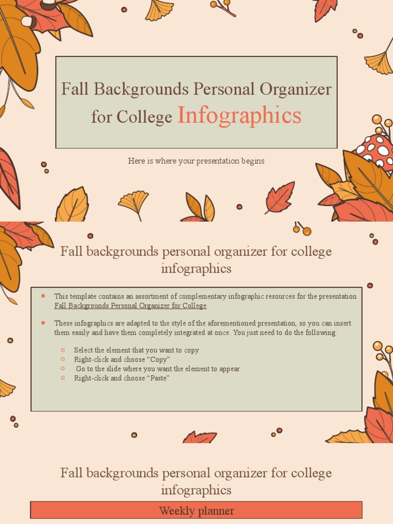 Fall Backgrounds Personal Organizer For College Infographics by ...