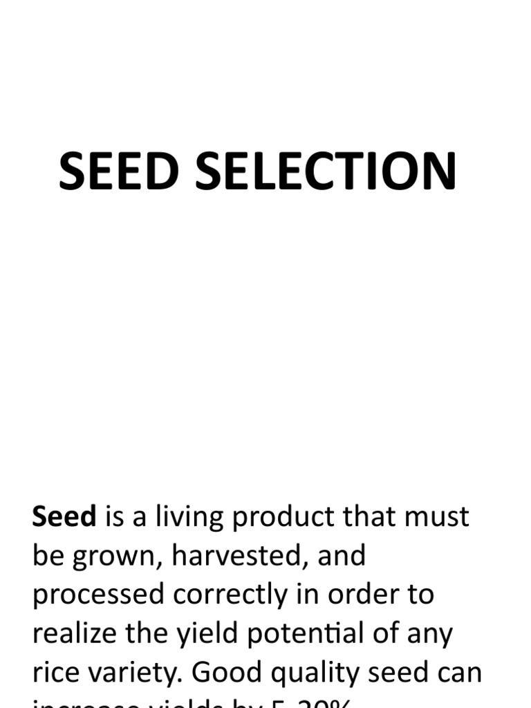 g10 Seed Selection | PDF