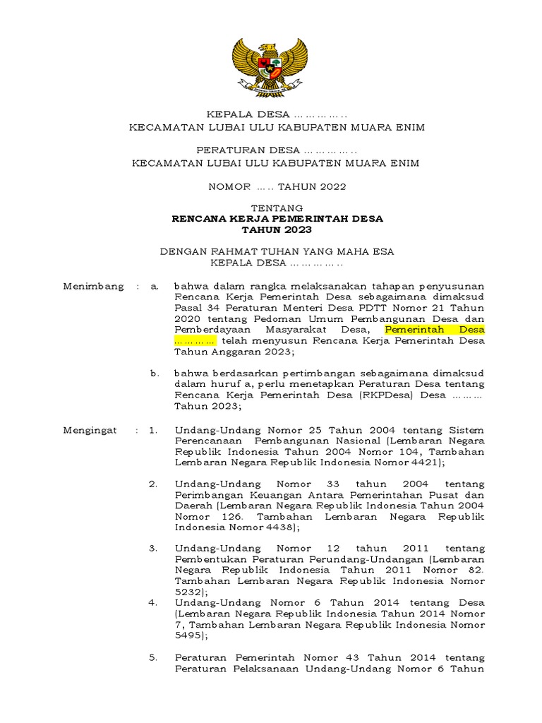 02 PERDES RKPDes 2023 | PDF