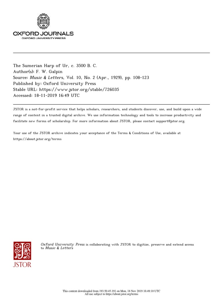 The Sumerian Harp of Ur | PDF | Sumer