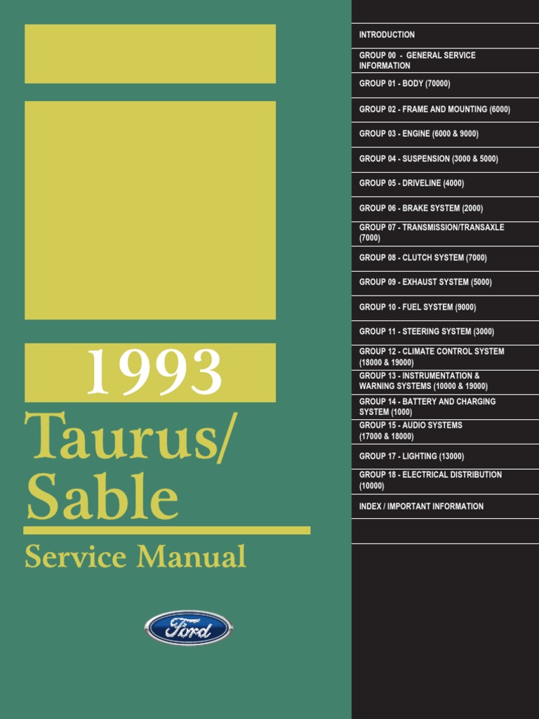 Ford Service Manual 1993 1 | PDF